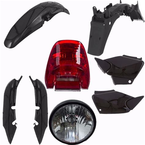 Kit Plastico Carenagem Farol Cg 125 Titan Fan 125 Preta Submarino