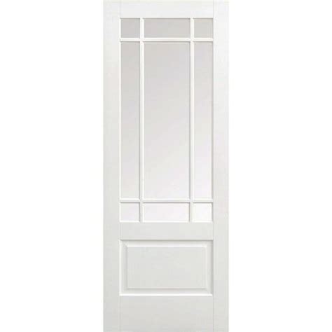 LPD Downham White Primed Clear Bevelled Glass Internal Door Door