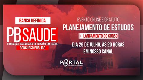 CONCURSO PB SAÚDE PLANEJAMENTO DE ESTUDOS BANCA IDECAN YouTube