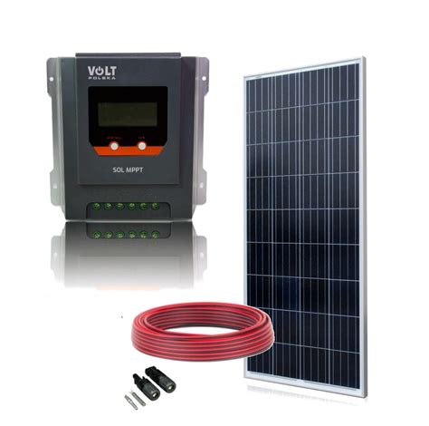 Panel Fotowoltaiczny W Regulator Mppt A Kable Gotowy Zestaw