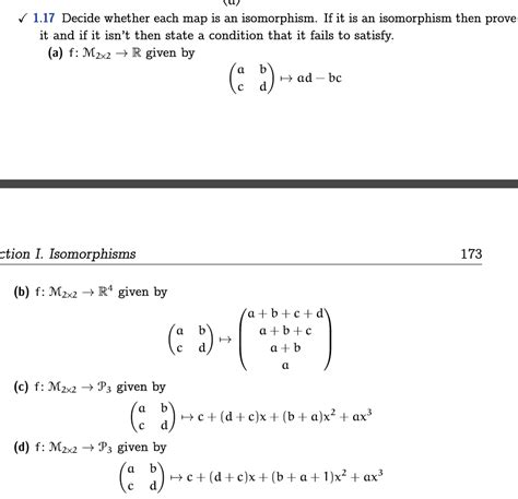 solved decide whether each map is an isomorphism if it is