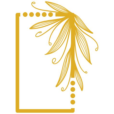 Golden Rectangle Frame With Leaves 13077934 PNG