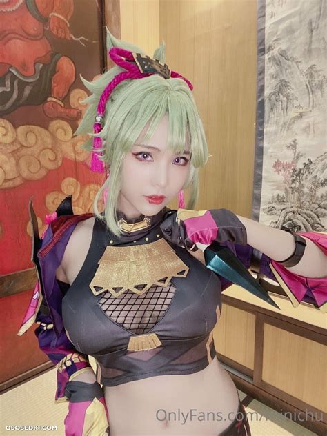 Minichu Shinobu Kuki Genshin Impact Naked Cosplay Asian 21 Photos