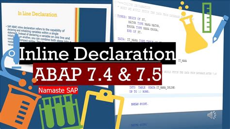 inline declaration sap abap 7 4 and 7 5 youtube