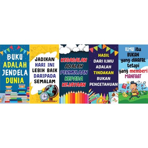 BANNER BUNTING HIASAN BILIK DARJAH KELAS MUTIARA KATA SEKOLAH DAN