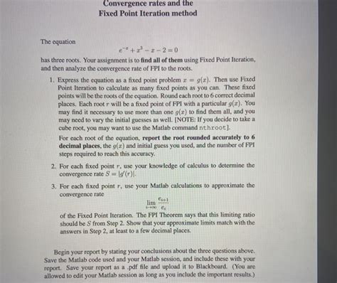 solved convergence rates and the fixed point iteration
