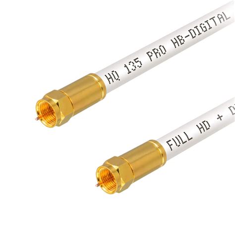 5m SAT Anschluss Kabel 135dB 4 Fach Mit F Stecker Weiss 11 99