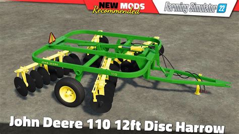 FS22 John Deere 110 12ft Disc Harrow Farming Simulator 22 New Mods