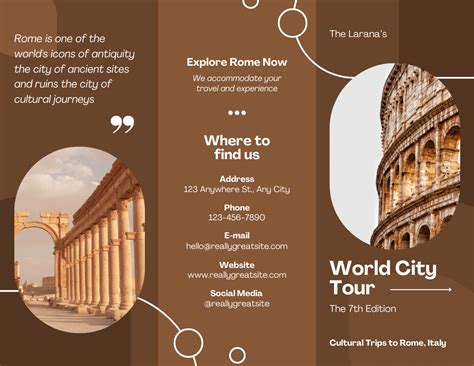 Brown Creative World City Tour Trifold Brochure In 2023 Travel