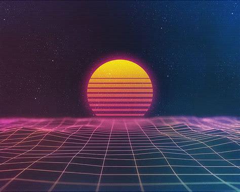 Awesome Sunset Retro Wave 3200x2560 Outrun Sunset HD Wallpaper Pxfuel