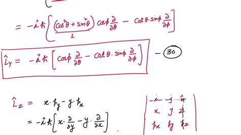 derivation for angular momentum operator lx ly and lz m sc sem 1 youtube
