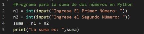 cómo sumar dos números en python ejercicios básicos en python