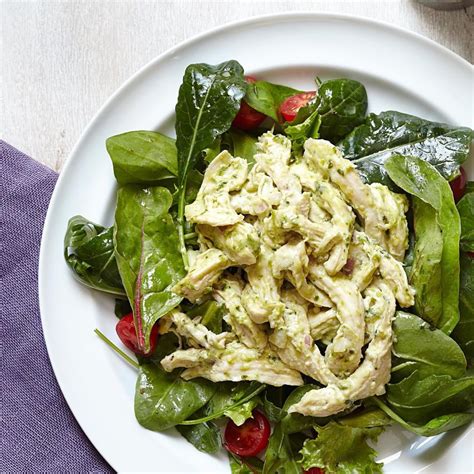 Creamy Pesto Chicken Salad With Greens Recipe EatingWell