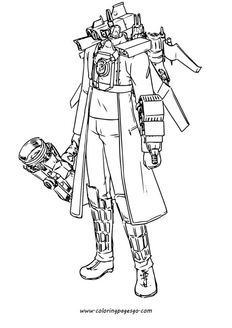 Upgraded Titan Cameraman Coloring Page Printable