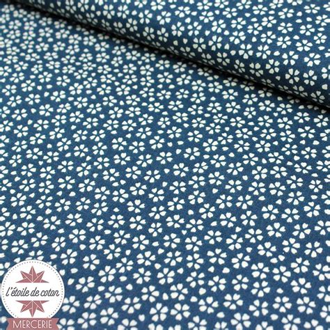 Tissu Coton Myosotis Marine Mercerie De L Etoile De Coton