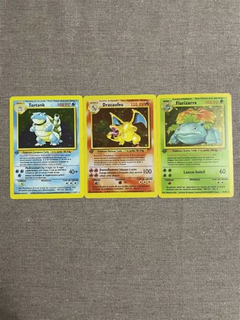 CARTES POKEMON Tortank Dracaufeu Florizarre HOLO 1ère Edition Wizards