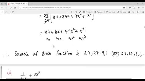 jntuk iicse mfcs unit 4 lect6 generating functions youtube