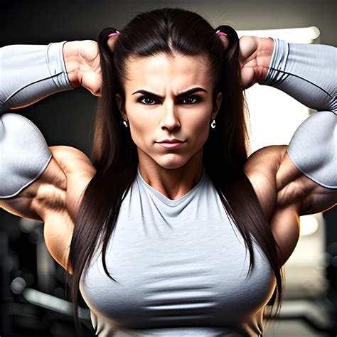 Massive Female Bodybuilder With Beautiful Face And Long Hair Fle