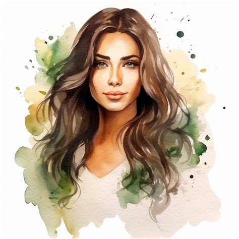 premium ai image a close up of a woman with long hair and a white shirt generative ai