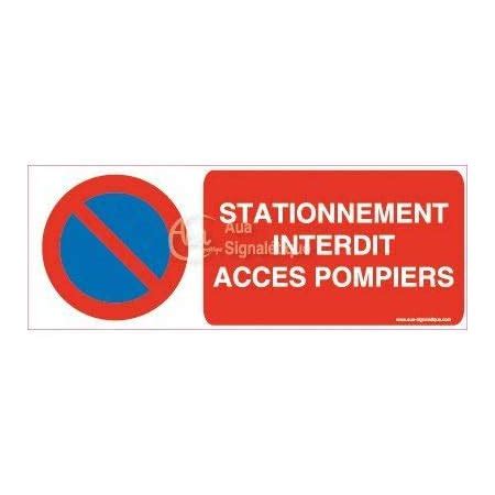 Aua Signaletique Panneau Stationnement Interdit Acc S Pompiers Et