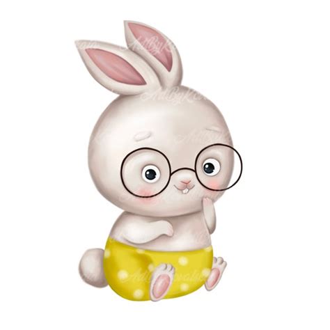 Bunny Clipart Cute Bunny Clipart PNG Rabbit Digital Etsy
