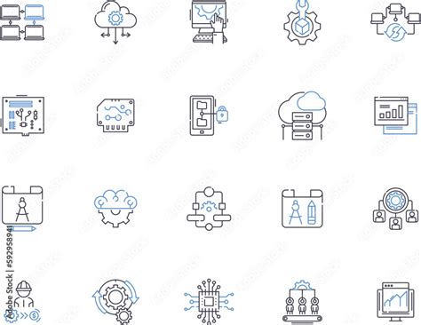 Programm Outline Icons Collection Program Programm Programming
