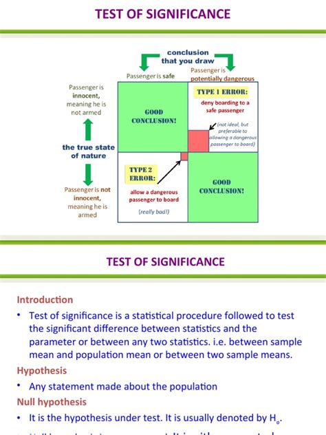 test of significance pdf statistical hypothesis testing statistical significance