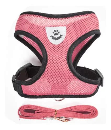 Coleira Peitoral Para Cachorro Pet Colete Refletivo Guia Cor Rosa Top