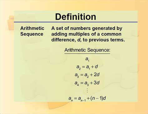 arithmetic sequence definition math definition klw