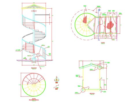 Escalera Metalica Caracol En AutoCAD Descargar CAD Gratis 64 6 KB