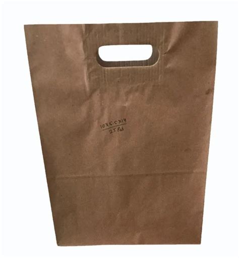 Brown D Cut Kraft Paper Bag For Grocery And Packaging Capacity 2kg