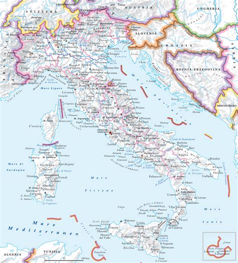 Italia Montagne Mappa