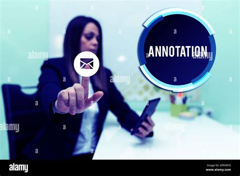 Writing Displaying Text Annotation Business Showcase Note Added By Way