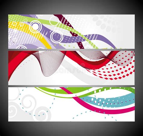 Banderas Abstractas De La Onda Multicoloras Ilustración del Vector