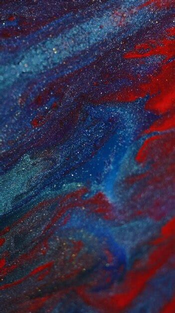 Premium Photo Glitter Paint Drip Ink Spill Red Blue Fluid Flow