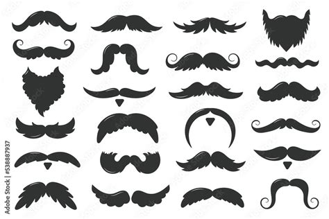 Set Of Beards And Mustaches Types Barber Patches Big Collection