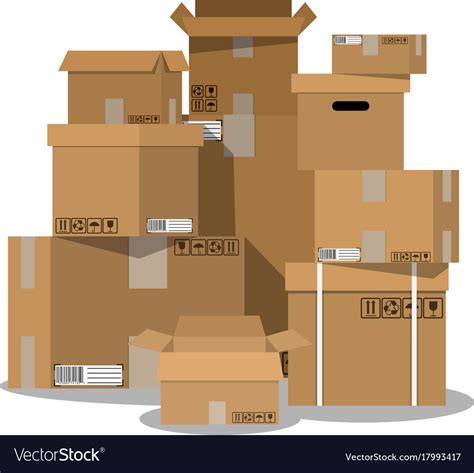 Pile Of Stacked Sealed Cardboard Boxes Royalty Free Vector
