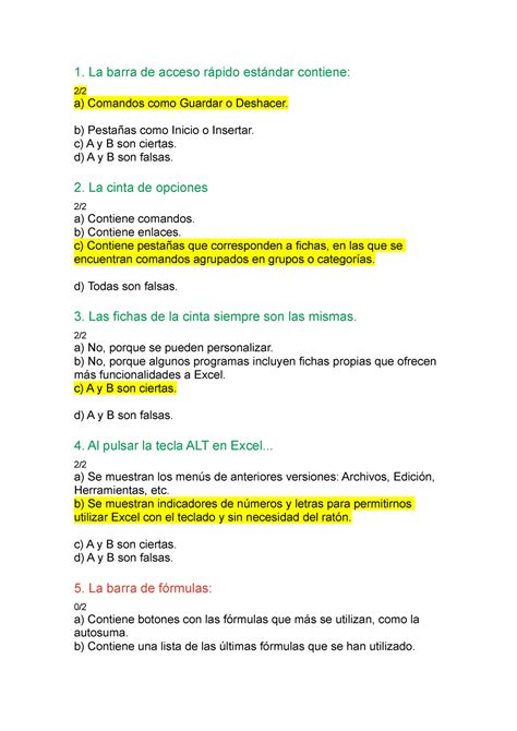 Unidad 1 Evaluación de la Clase Introducción Elementos de Excel 1