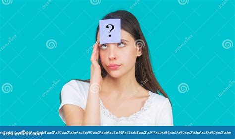 Doubtful Girl Asking Questions To Himself Confused Female Thinking
