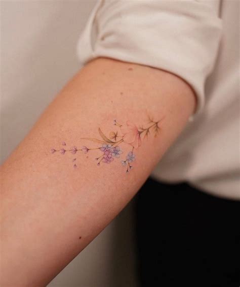 Top Fine Line Flower Bouquet Tattoo Best In Cdgdbentre