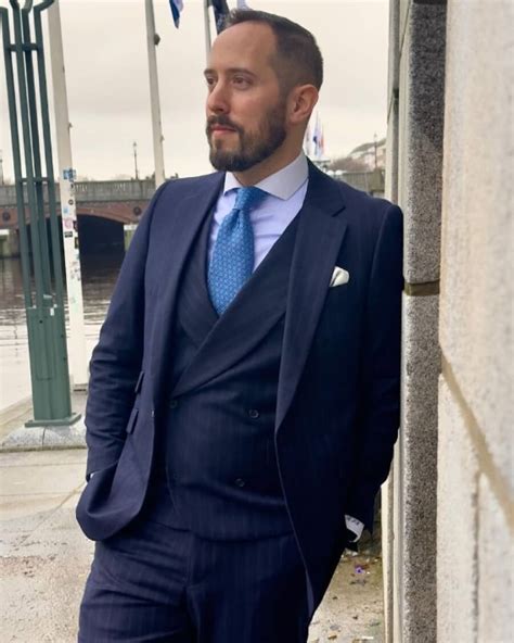 Blue Vested Suit With Blue Shirt Hockerty