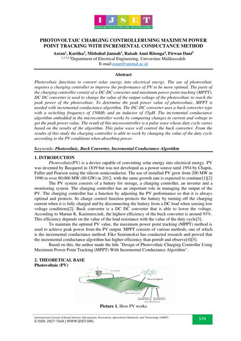 pdf photovoltaic charging controllerusing maximum power point tracking with incremental