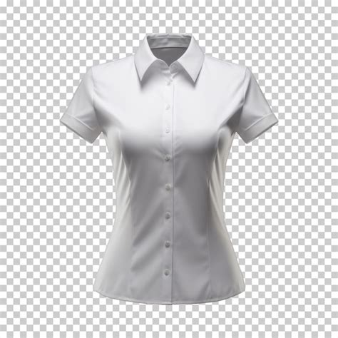 Camiseta Blanca De Manga Corta Para Mujer Sobre Fondo Transparente