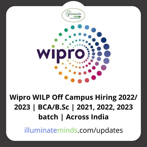 Wipro Wilp Off Campus Hiring Bca B Sc