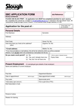 Sbc Application Form Fill Online Printable Fillable Blank PdfFiller