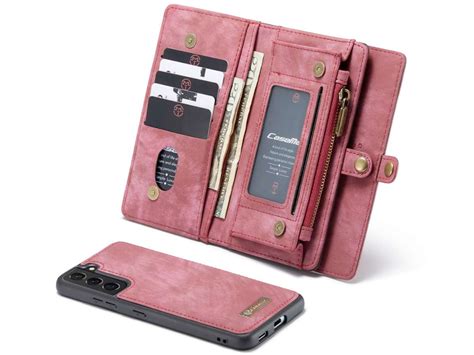CaseMe Samsung Galaxy S22 Hoesje Portemonnee Rood