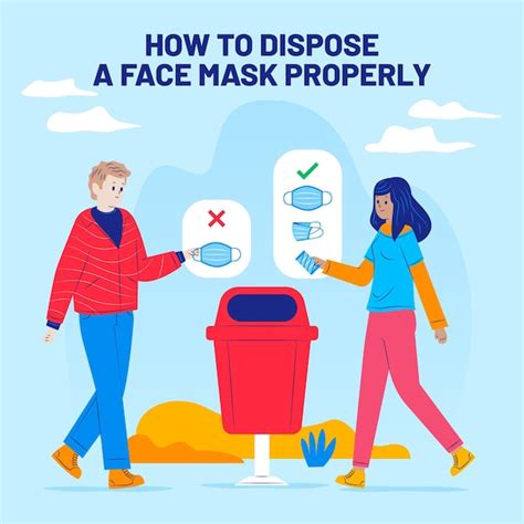 Premium Vector How To Dispose The Face Mask Properly