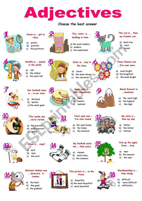 Adjectives Esl Worksheet By Solnechnaya