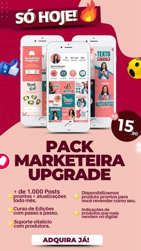 Pack Marketeira Upgrade Em 2022 Marketing Digital Marketing Tudo