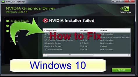 how to fix nvidia installer failed on windows 10 nvidia fix it windows 10